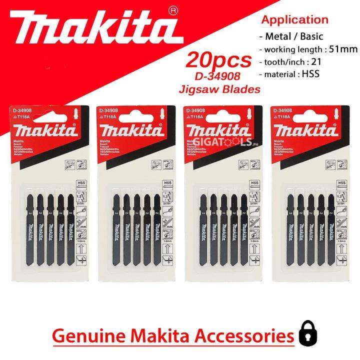 Makita D-34908 Jigsaw Blade Set for Metal/Basic Cut T118A (20pcs ...
