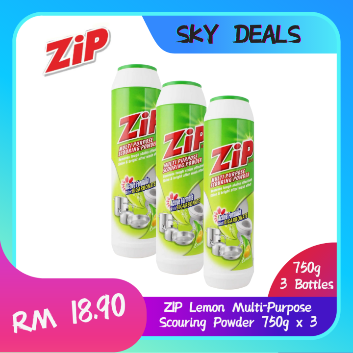 Zip Lemon Multi-Purpose Scouring Powder 750g x 3 Bottles | Lazada