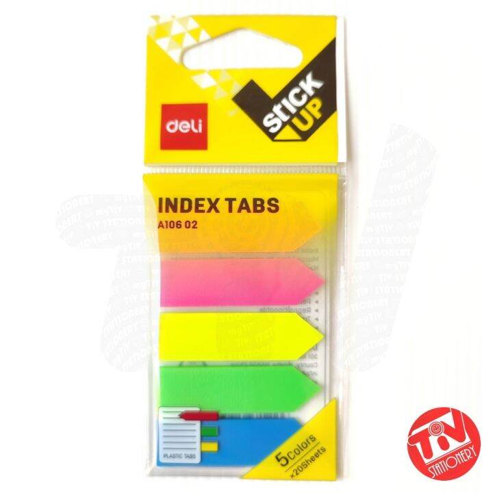 Film Indexer Deli Arrow Plastic Tabs (20 x 5 Colors) | Lazada Indonesia