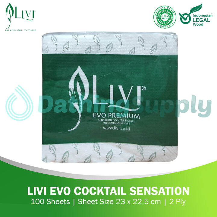 Tissue LIVI EVO Cocktail Sensation Premium 100s Lembar / Tisue Makan ...