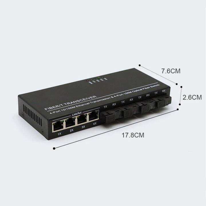Media Converter 4 Port FO 4 Port LAN Switch Fiber Optic Konverter Fiber Optik 4 FO 4 LAN ...