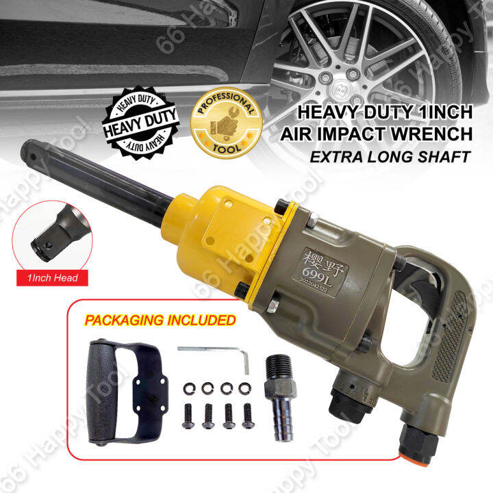 Heavy Duty 1Inch Air Pneumatic Impact Wrench 699L Long Shaft Powerful Truck Lorry 1800Nm Hammer ...