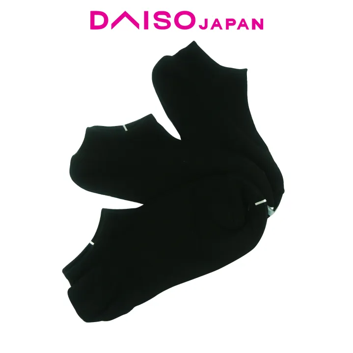 Daiso Plain Black Women's Socks 3 pcs | Lazada PH