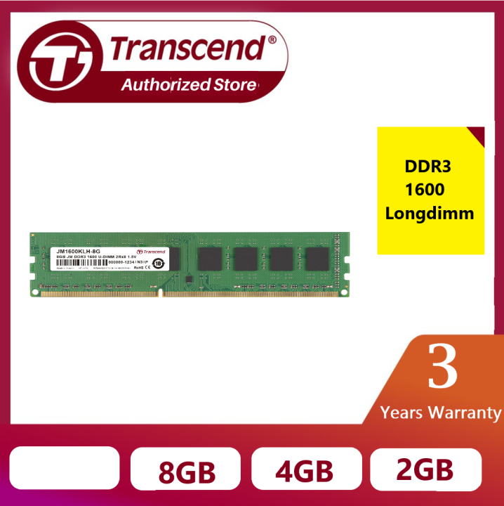 Transcend DDR3 2GB/4GB/8GB 1600 LONGDIMM | Lazada PH