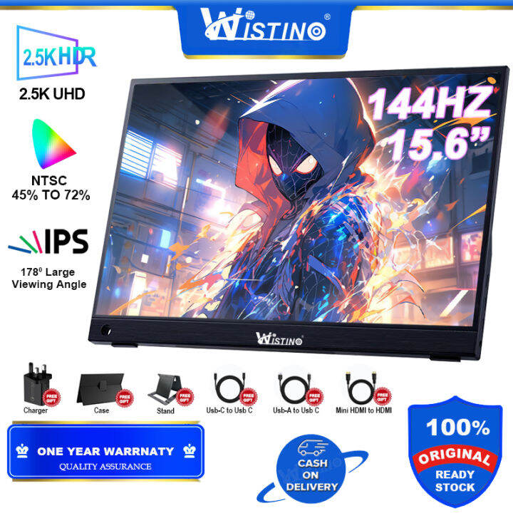 Wistino 15.6inch HD 60HZ/140HZ Portable Monitor 1920*1080P HDR eye ...