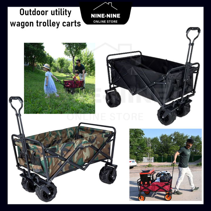 5" & 7"Camping Wagon Trolley Shopping Trolley Wagon Stroller Foldable ...