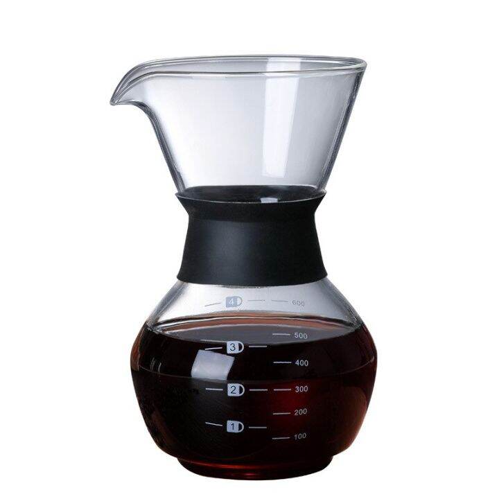 One Two Cups Coffee Maker Pot V60 400ml 600ml Drip Kettle katel Teko Kopi Barista Borosilicate ...