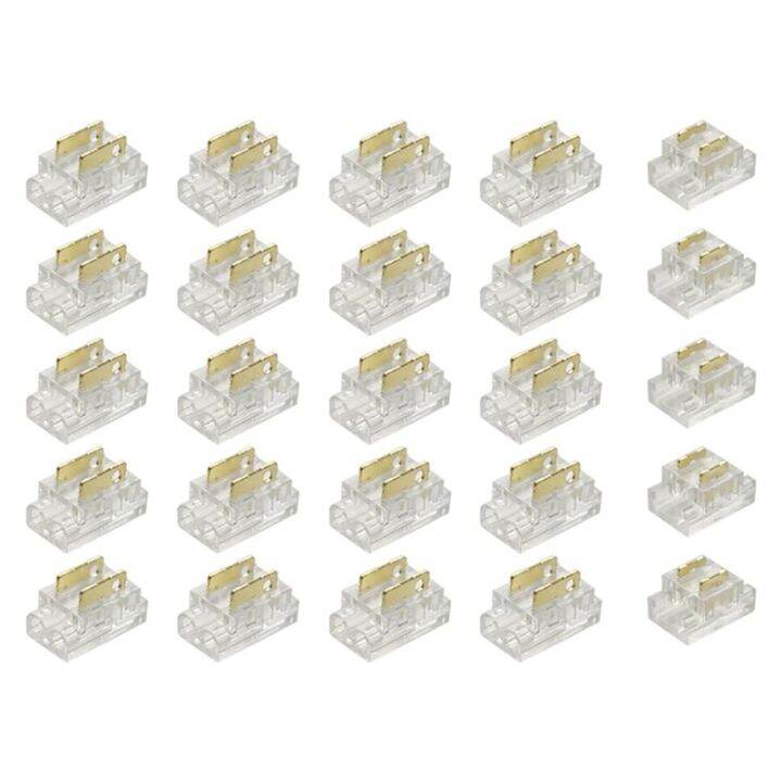 25PCS 2-Pin 5mm COB LED Strip Connector Kit Replacement Parts for Strip ...