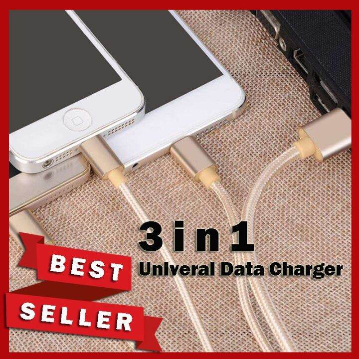 3 in 1 Date Line/Date Cable: Apple, Android and Type-C Chord, High ...