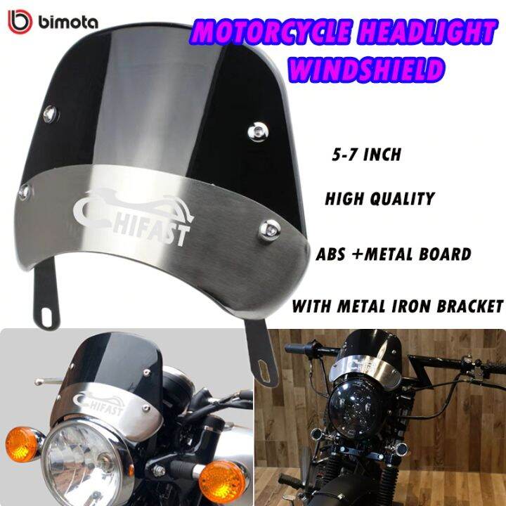 Bimota HIFAST Motorcycle Windshield 5-7 inch Retro Racer Headlight ...