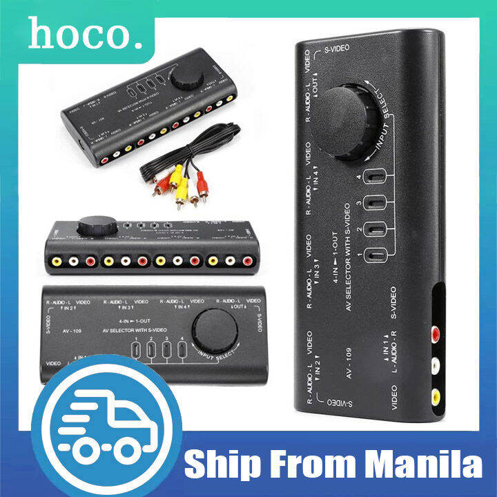 RCA Hot Sell Practical AV Audio Video Signal Switcher 4 Input 1 Output ...