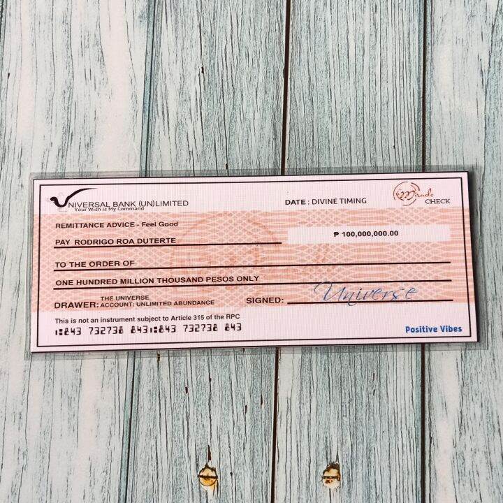 The Miracle Check Millionaire Visualization Tool Customable Law of ...