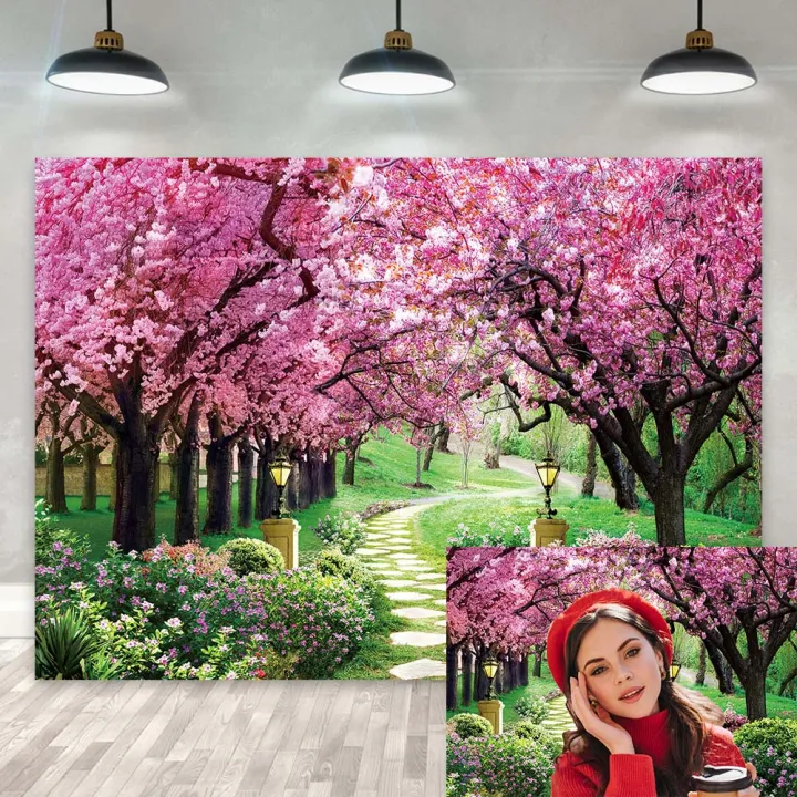 Beautiful Garden Path Backdrop Family Outing Party Backdrop Spring ...