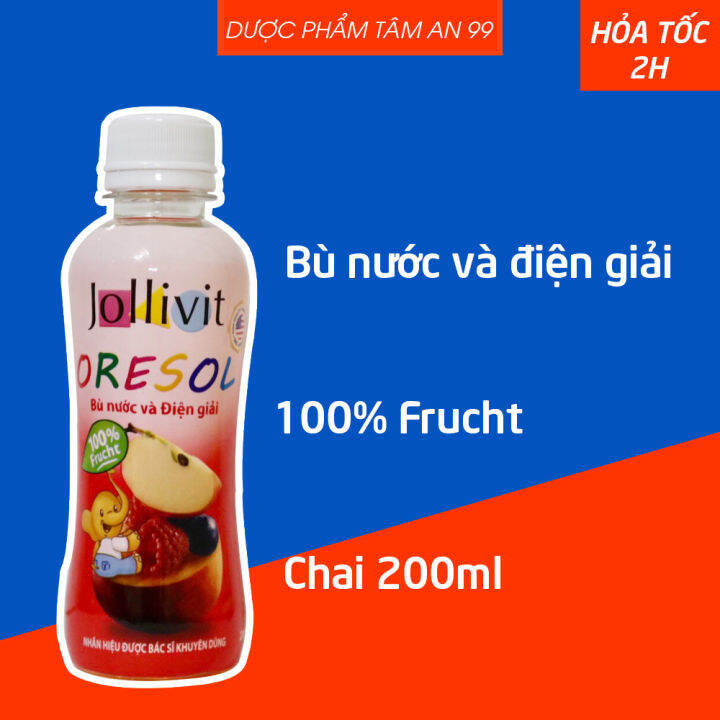 Nước uống điện giải Jollivit Oresol giúp bổ sung nước và điện giải cho ...