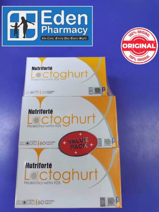 Nutriforte Lactoghurt Probiotiocs with FOS Value Pack ( 60's + 60's ...