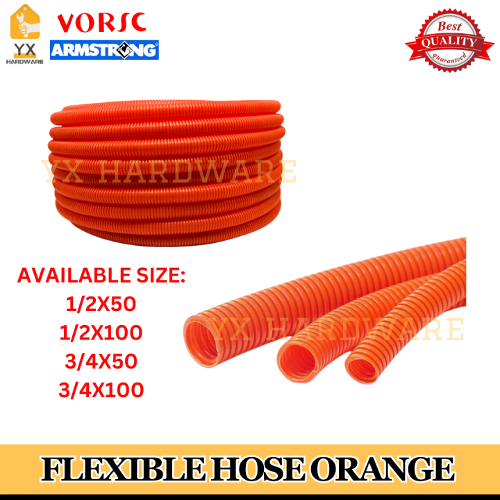 FLEXIBLE HOSE ELECTRICAL ORANGE HOSE 1/2 AND 3/4 | Lazada PH