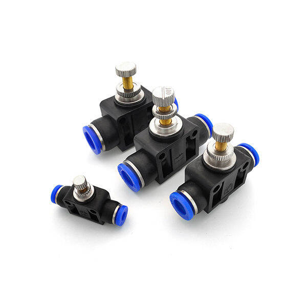 Pneumatic Airflow Regulator 4mm 6mm 8mm 10mm 12mm OD Hose Tube Gas Flow Adjust Valve Connector ...