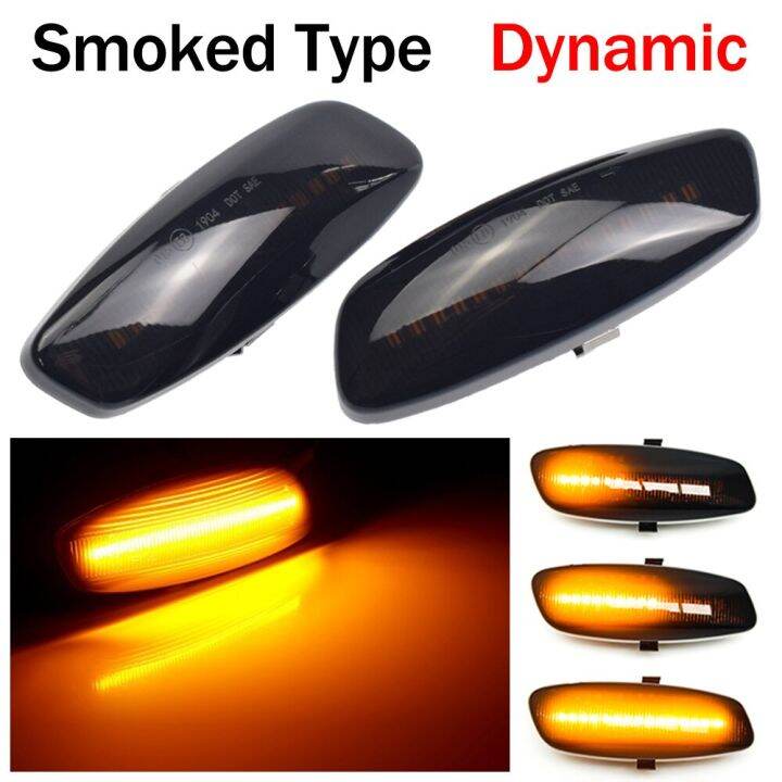 HYS 2 pieces Led Dynamic Side Marker Turn Signal Light Sequential Blinker For Peugeot 308 207 ...