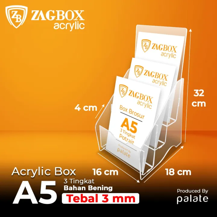 Acrylic Tempat Brosur - Akrilik Kotak Brosur A5 3 Susun - 3MM | Lazada Indonesia