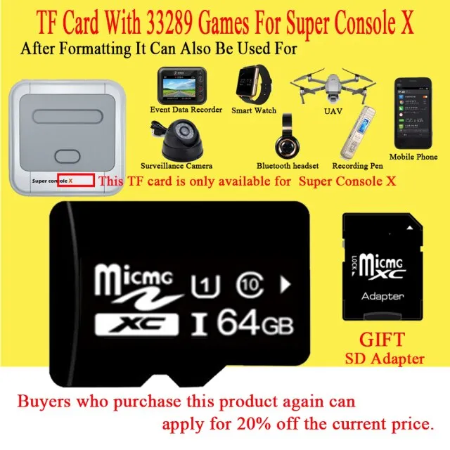 64G 128G 256G TF SD Card FOR Super Console X Pro Game Console Whit ...
