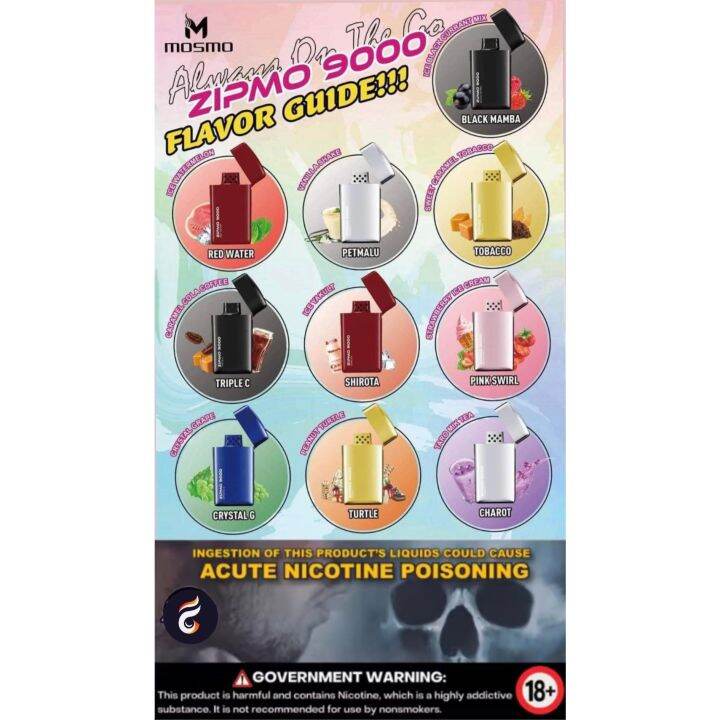 LEGIT VAPE MOD KIT MOSMO ZIPMO 9K PUFFS DISPOSABLE POD (w/ free lanyard ...