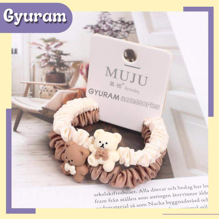 Ikat Rambut Korea Beruang Anak Lucu Tebal 2pcs/set Ikatan Rambut Polos ...