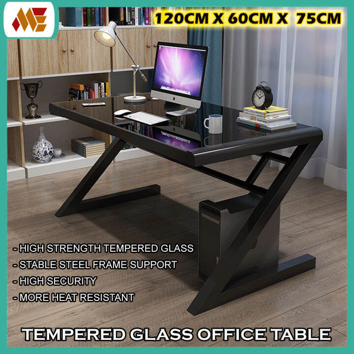 Computer Desk Tempered Glass Office Table Home Office Glass Table ...