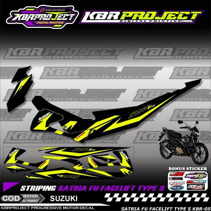 SATRIA FU FACELIFT TYPE S STIKER STRIPING PREMIUM MOTOR PREMIUM KEREN ...