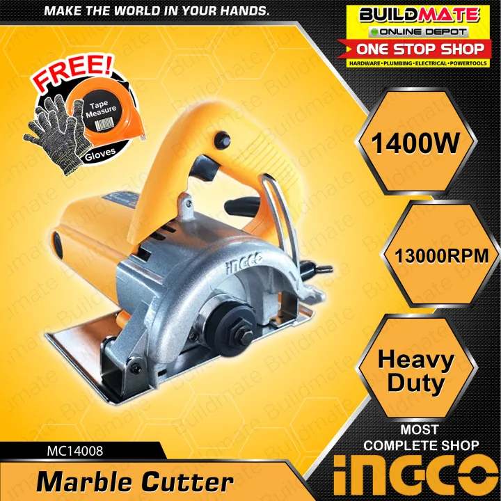 INGCO Marble Cutter 1400W MC14008 +FREE TAPEMEASURE & GLOVES •BUILDMATE ...