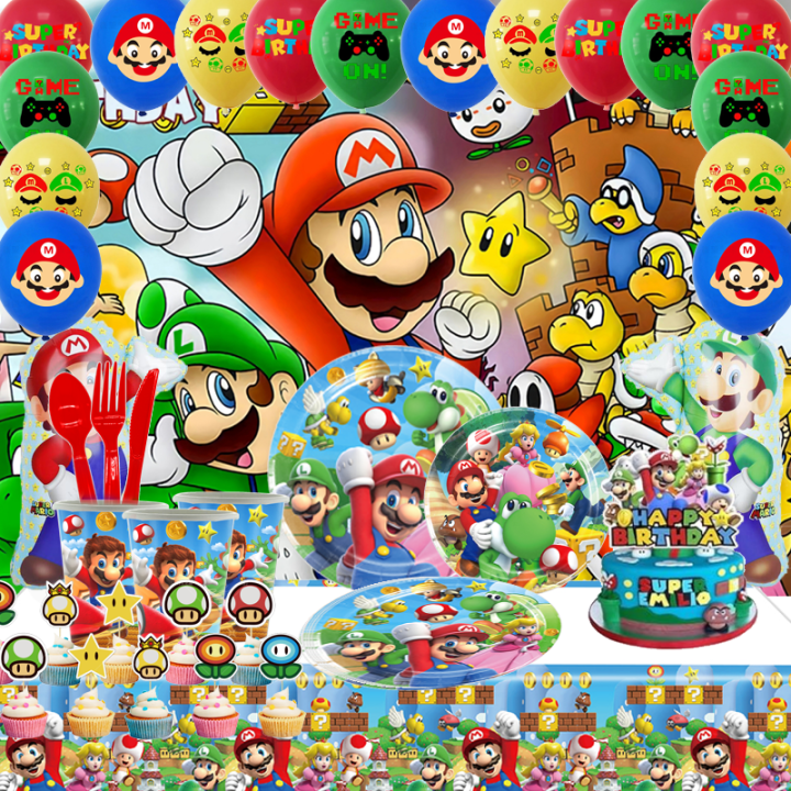 Super Mario Bros Birthday Party Decoration Game Mario Brother Theme ...