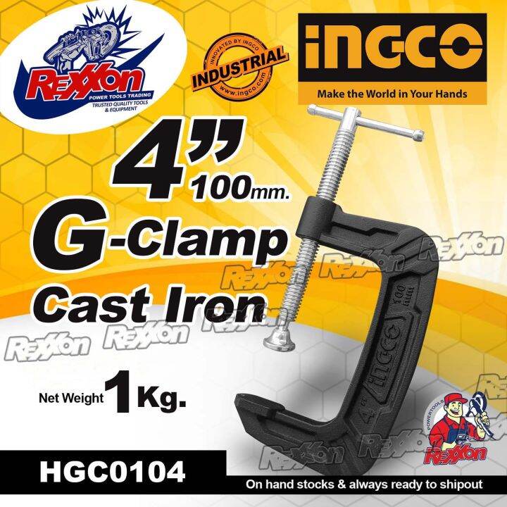 INGCO 4" Cast Iron G Clamp HGC0104 Rexxon Power Tools Trading | Lazada PH