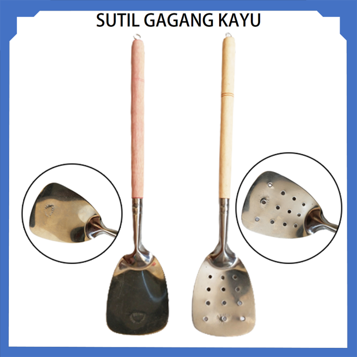 Sutil Masak Stainless Gagang Kayu Murah | Lazada Indonesia