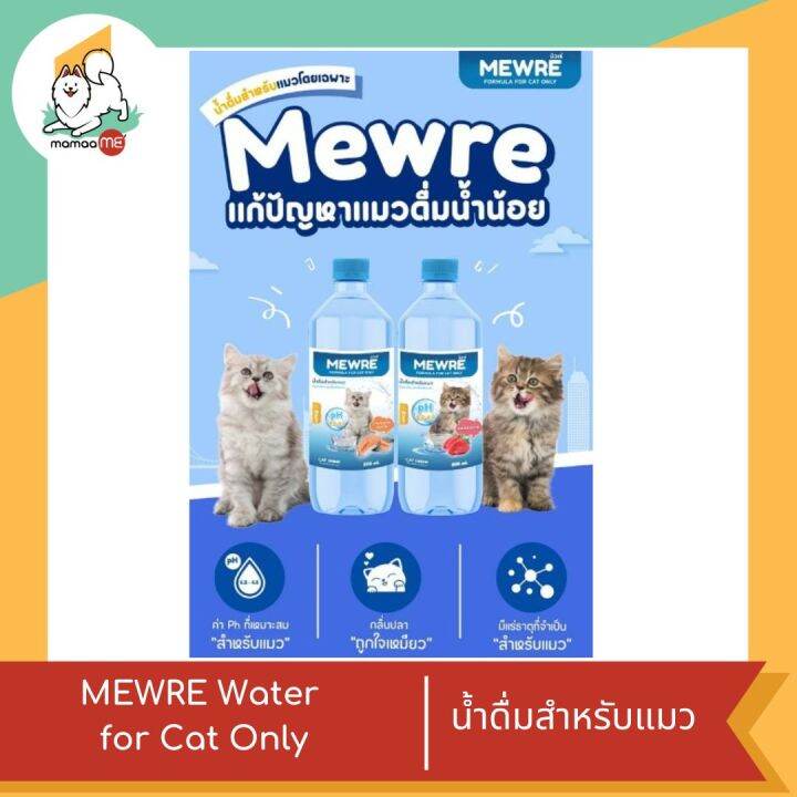 MEWRE Water for Cat Only มิวเร่ น้ำดื่มสำหรับแมว แก้ปัญหาแมวดื่มน้ำน้อย ...