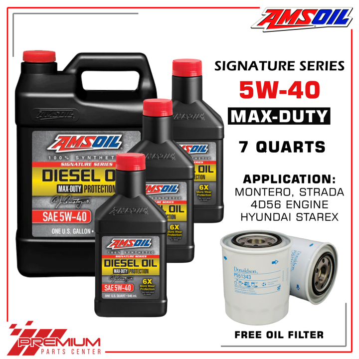 AMSOIL Signature Series Max-Duty Fully Synthetic Diesel Oil 5W-40 7 ...