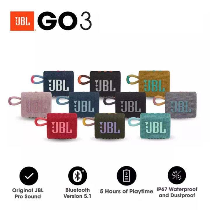 Original Genuine JBL GO3 Portable Wireless Waterproof and Dustproof ...