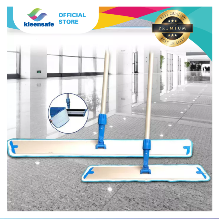 Kleensafe Microfiber Flat Mop Set Heavy Duty Industrial and Commercial ...
