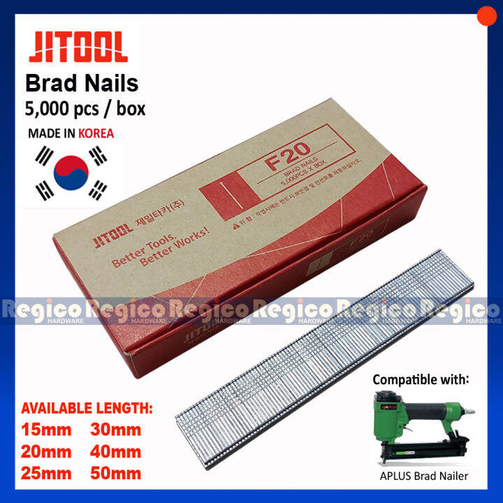 JITOOL Brad Nail Nailer Gauge 18 5000pcs/box Regico Hardware | Lazada PH