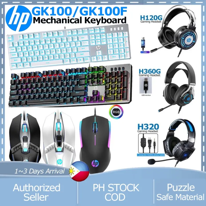 【Ready Stock】 【PH STCOK】HP GK100 GK100F Real Mechanical Keyboard Wired Mixed Backlight Gaming ...