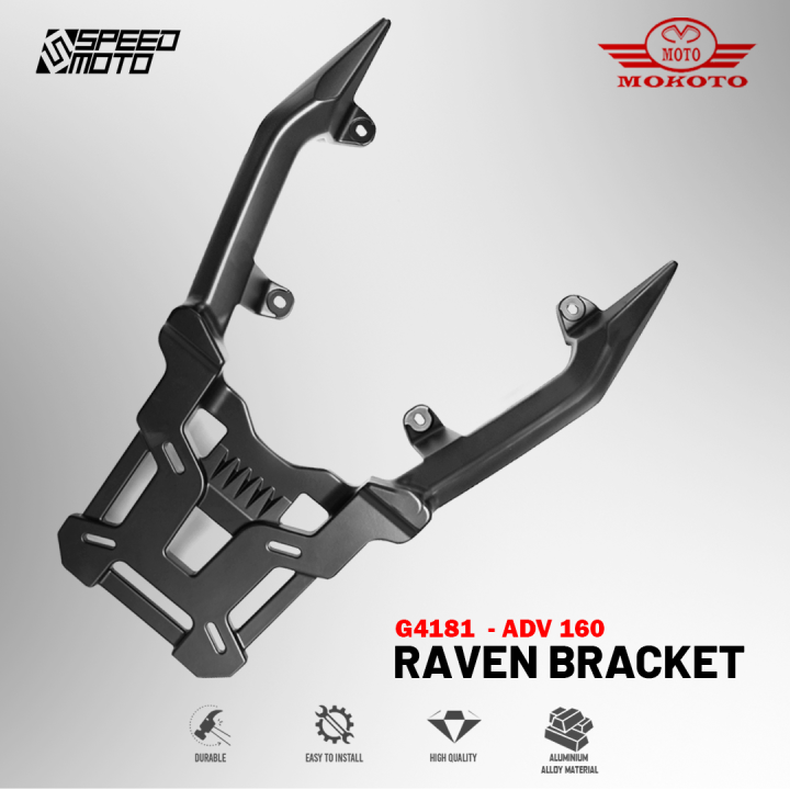 ADV 160 HEAVY DUTY ALLOY TOP BOX RAVEN BRACKET BLACK / TAIL CARGO ...