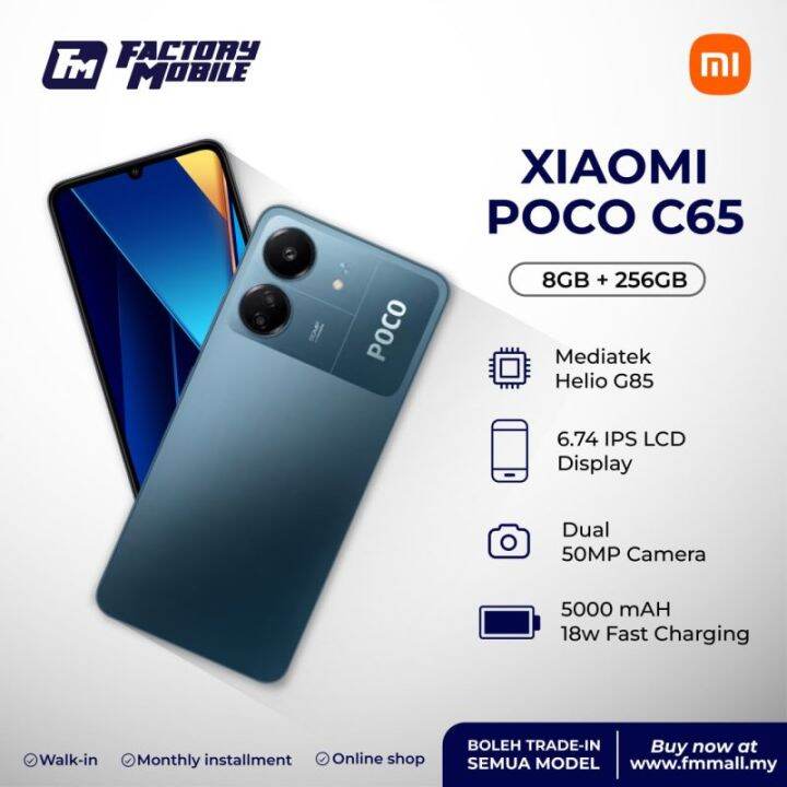 Xiaomi Poco C65 [256GB ROM+8GB+8GB RAM | 5000mAh 18W] - 1 Year Warranty | Lazada