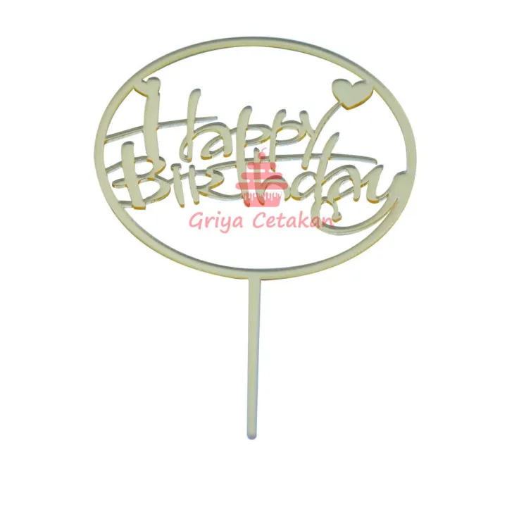 Griya Cetakan Cake Topper Happy Birthday Bulat Warna Random | Lazada ...