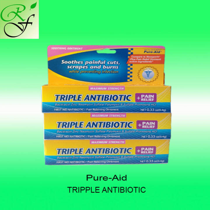 Pure-Aid TRIPPLE ANTIBIOTIC pain and relief 9g | Lazada PH