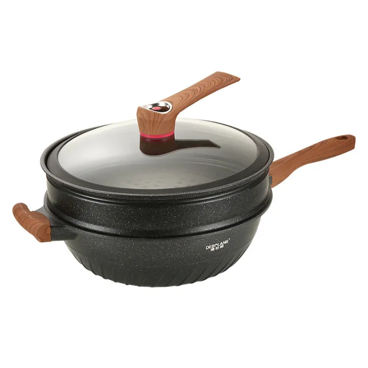 Maifan stone non stick frying pan household micro-pressure frying pan ...