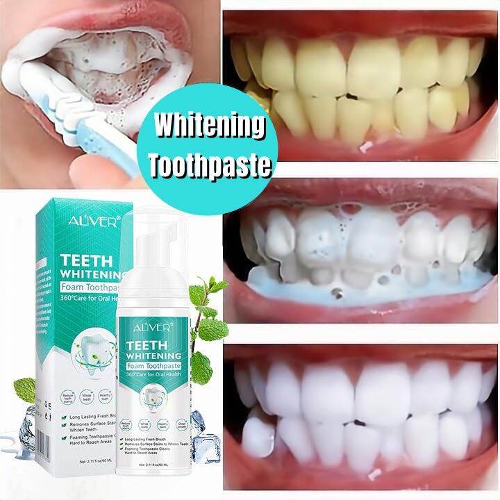 Teeth Whitening Hunmui Toothpaste Cleansing Teeth Mousse Remove Plaque ...