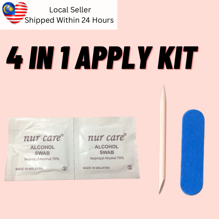 Nail Lab Nail Art Fake Nails Applicator 4-IN-1 Apply Kit (4 items) 假指甲工具包 | Lazada