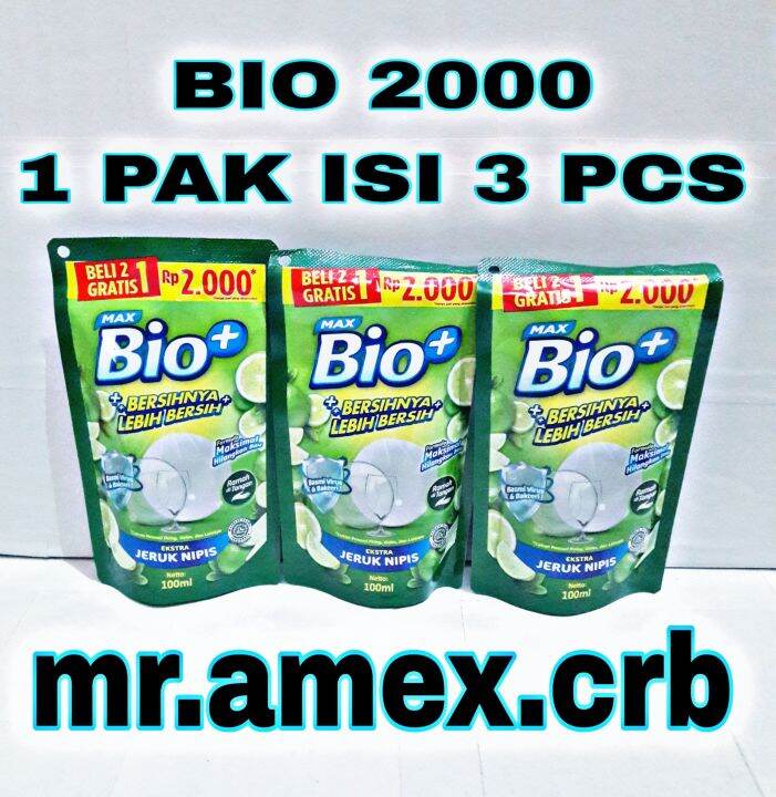 SABUN BIO 2000 ( 1 PAK ISI 3 ) MAX BIO SABUN CUCI PIRING | Lazada Indonesia