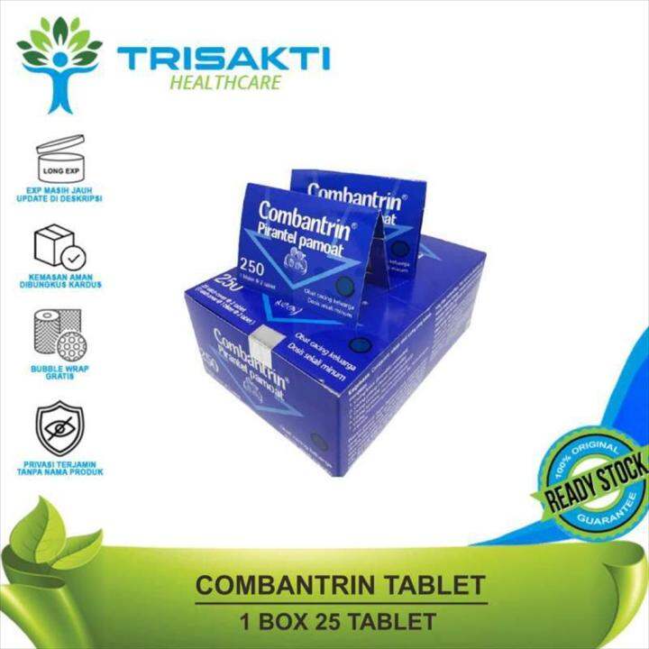 COMBANTRIN TABLET OBAT CACING DENGAN KANDUNGAN PIRANTEL PAMOAT - 1 BOX ...