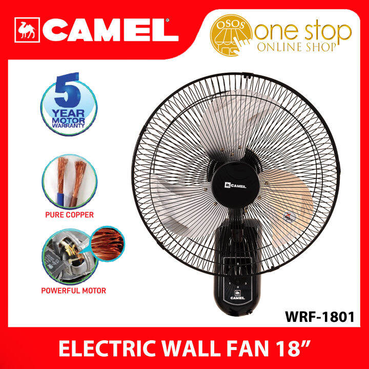Camel Original Wall Fan 18" Aluminum Blade Powerful Motor with Copper ...