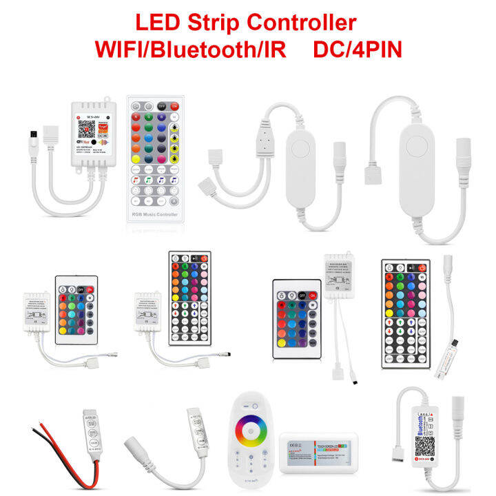 DC 4PIN RGB LED Strip Controller For 12V SMD 2835 5050 RGB Tuya WIFI Bluetooth IR Wireless ...