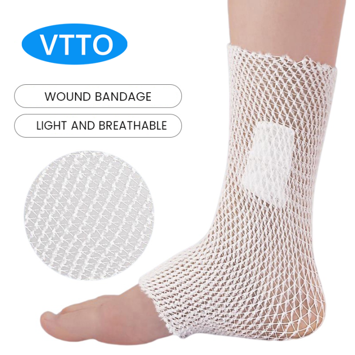 ผ้าพันแผลตาข่ายยืดหยุ่นม้วน VTTO 1ม้วนผ้าพันแผลพันท่อตาข่ายผ้าพันแผลพัน ...